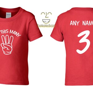 I'm This Many Three 3 Birthday Tshirt, Kids 3rd Birthday Tshirt ...