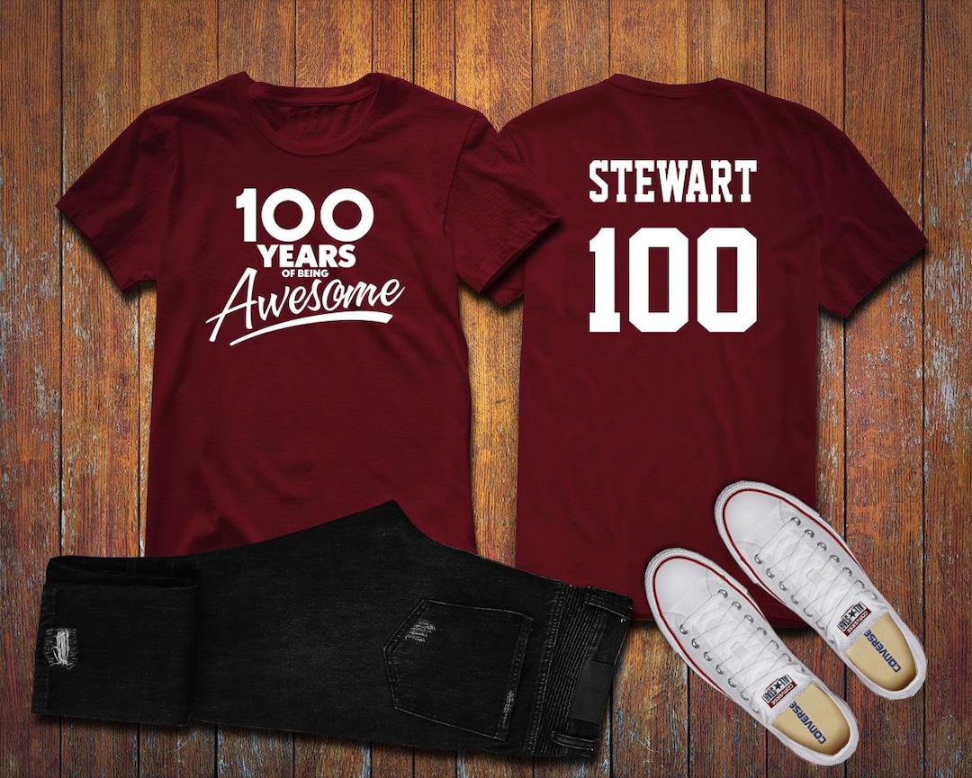 100 Years of Being Awesome 100th Birthday Party Shirt, 100 Years Old ...