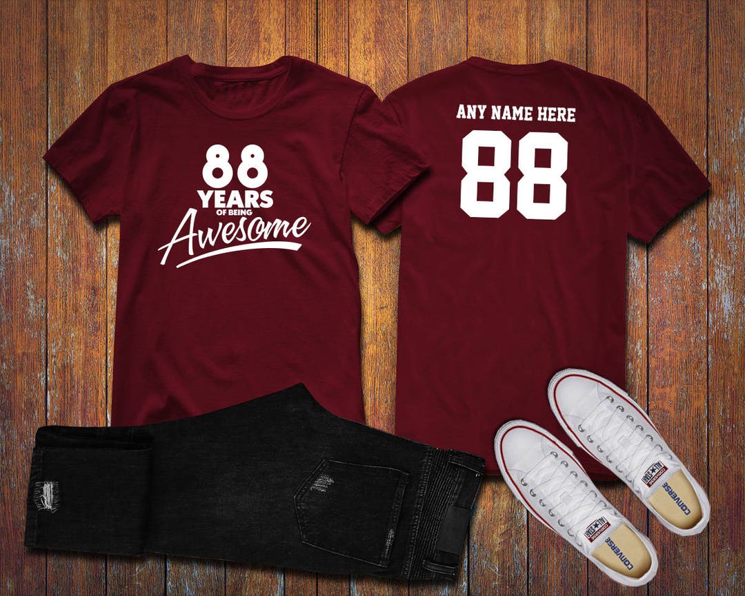 88 Years of Being Awesome 88th Birthday Party Shirt, 88 Years Old Shirt ...