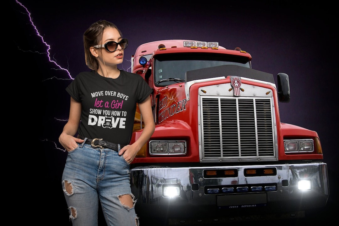 Girls Trucker Shirt Move Over Let a Girl T-shirt - Etsy