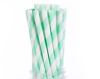 Mint green straws | Etsy