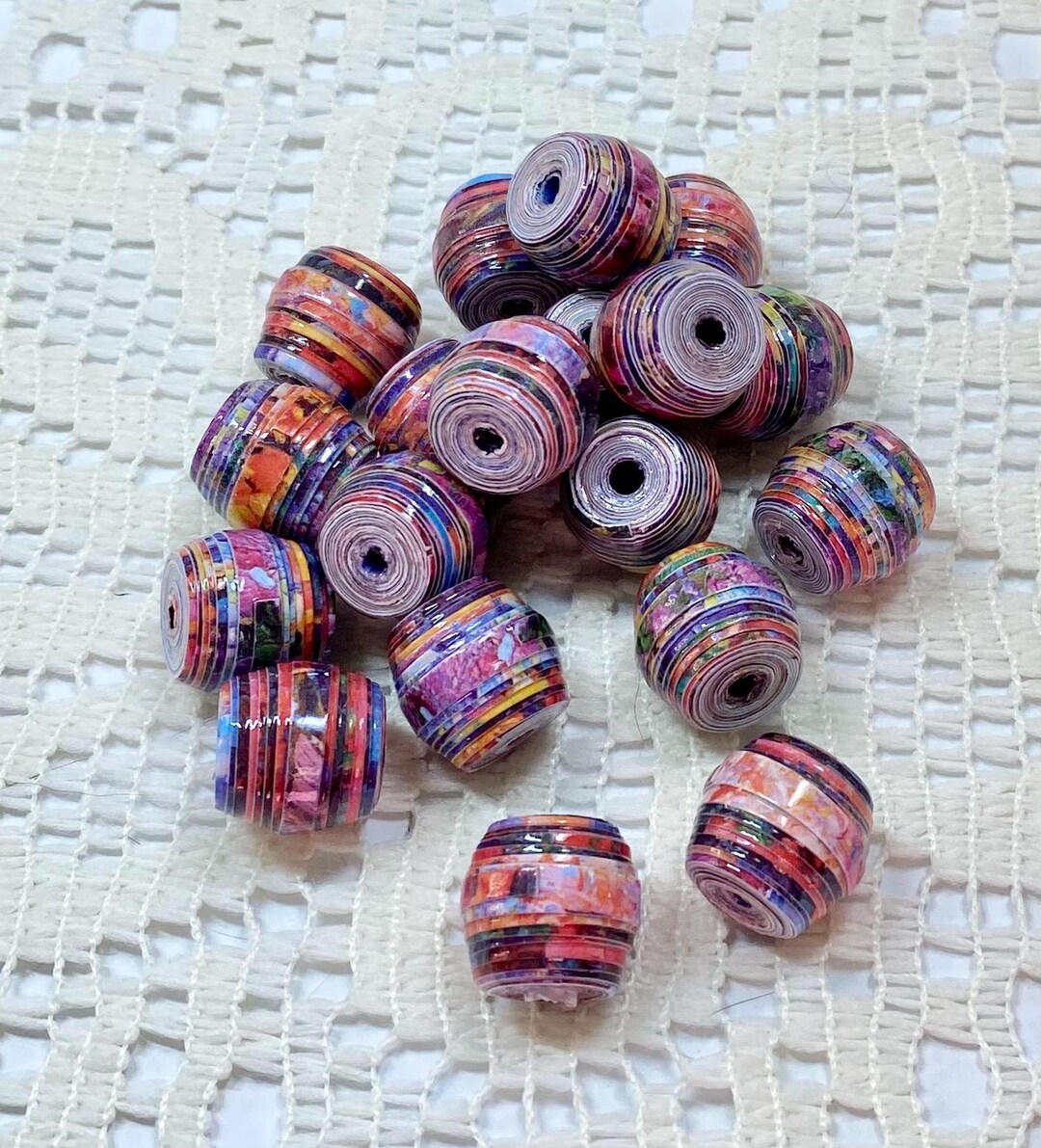 Paper Beads, Loose Handmade, Jewelry Making Beads, Shorty Barrel ...