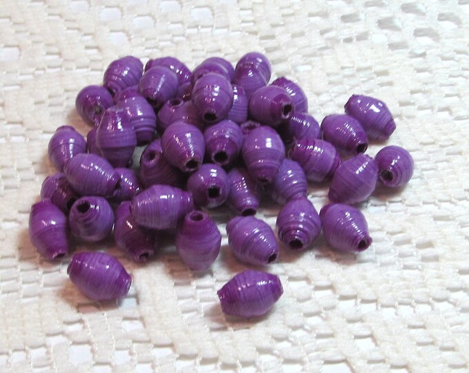 Paper Beads Loose Handmade Jewelry Spacers Spacer Beads Medium Purple Two Etsy