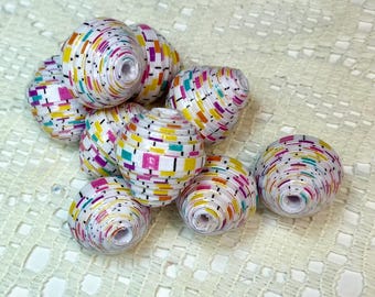 Paper Beads, Loose Handmade Jewelry Making Supplies Craft Supplies ...
