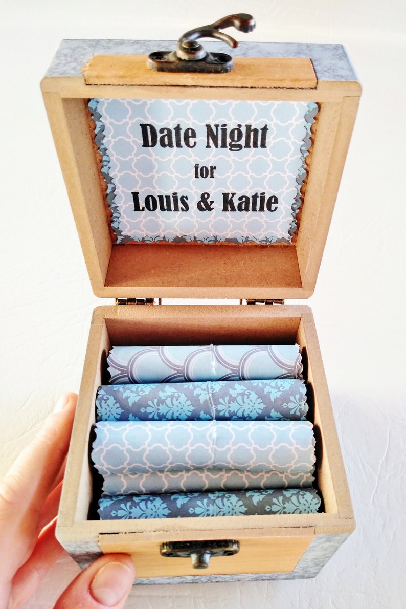 The Date Night Box creative date night ideas in a wood box | Etsy