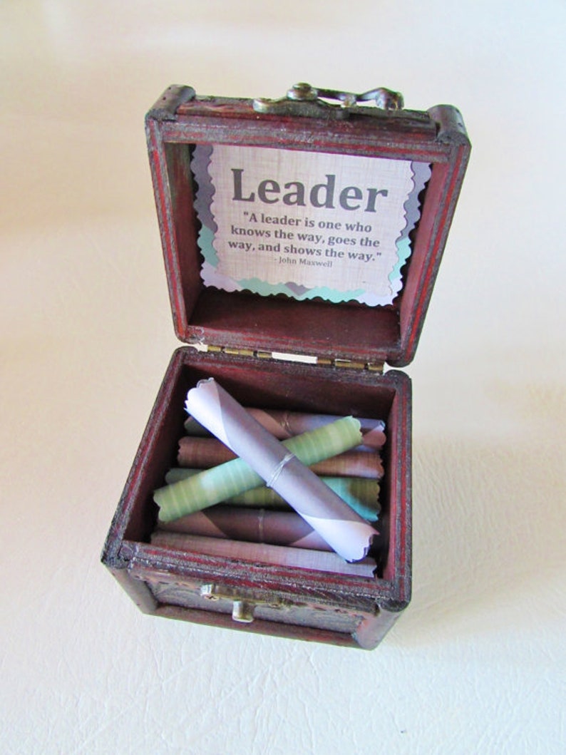 Leadership Box: Motivational Quotes in a Keepsake Wood Chest, Unique ...