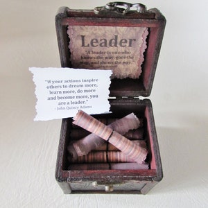 Leadership Box: Motivational Quotes in a Keepsake Wood Chest, Unique ...