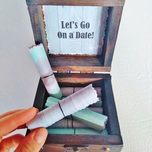 Date Night Scroll Box: Unique Date Ideas in Rustic Wood Chest - Etsy