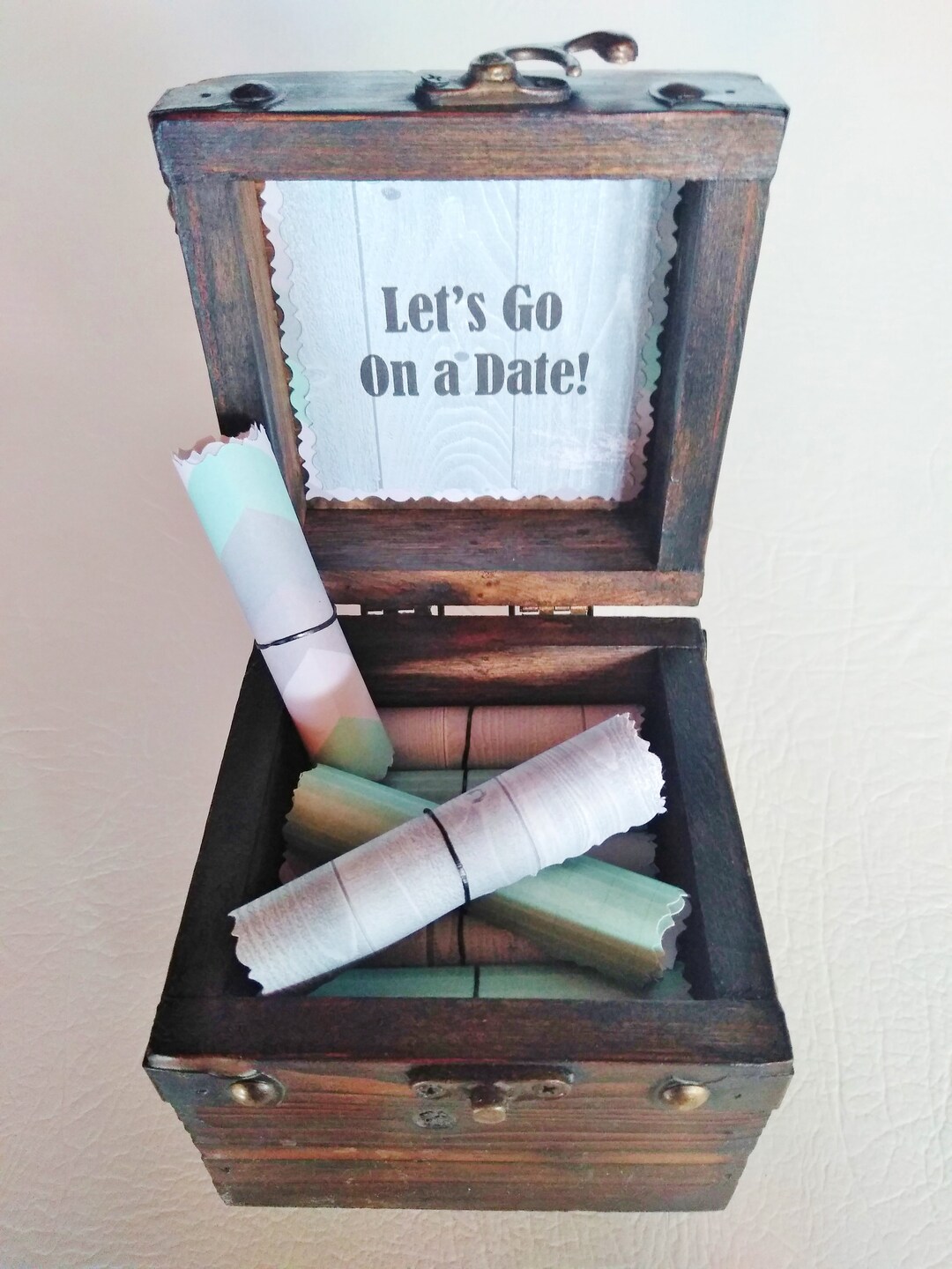 Date Night Scroll Box: Unique Date Ideas in Rustic Wood Chest - Etsy