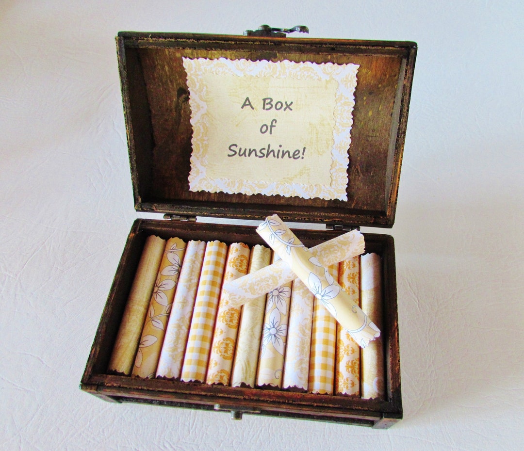 A Box of Sunshine: Encouraging Quotes in a Keepsake Wood Chest, Get ...