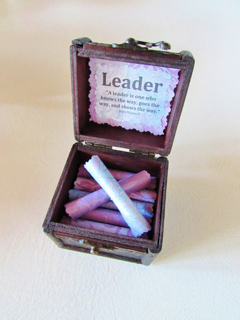 Leadership Box: Motivational Quotes in a Keepsake Wood Chest, Unique ...