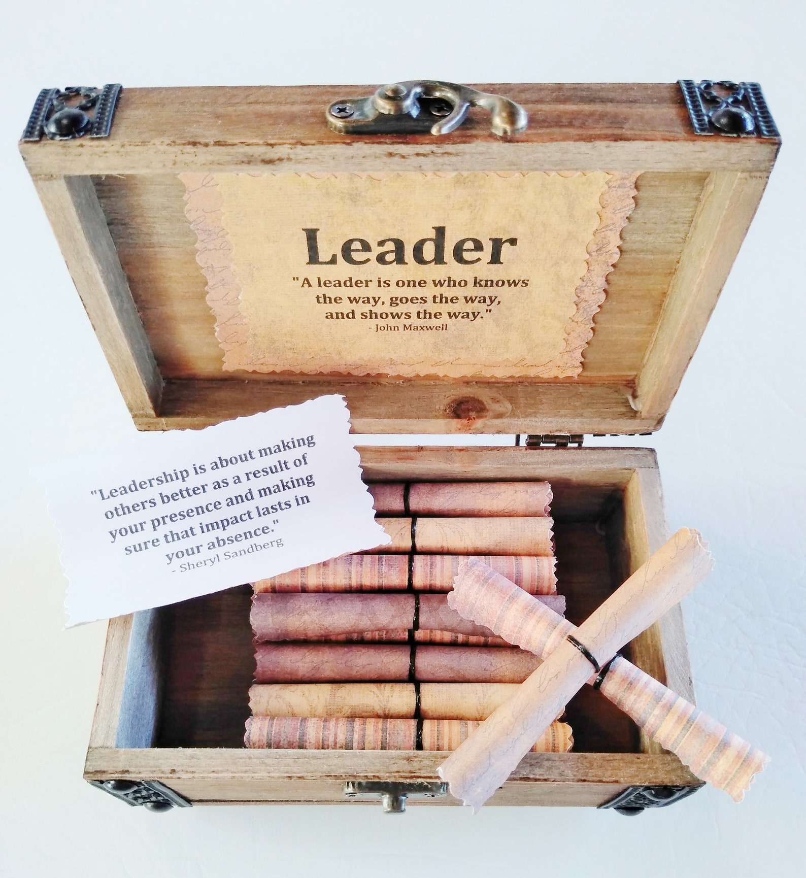 Leadership Scroll Box: Inspirational Quotes in a Cedar Wood Chest - Etsy