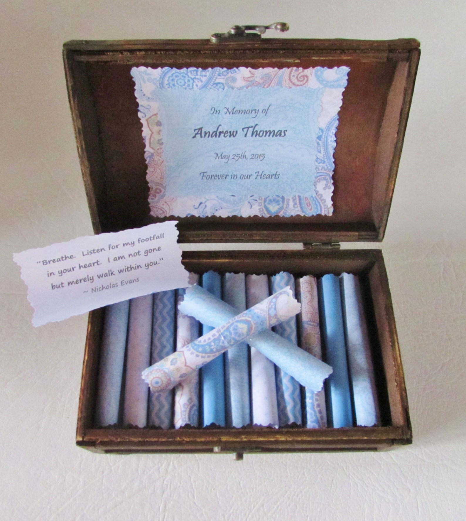 Baby Loss Scroll Box: Comforting Quotes About Grief in a Keepsake Wood ...