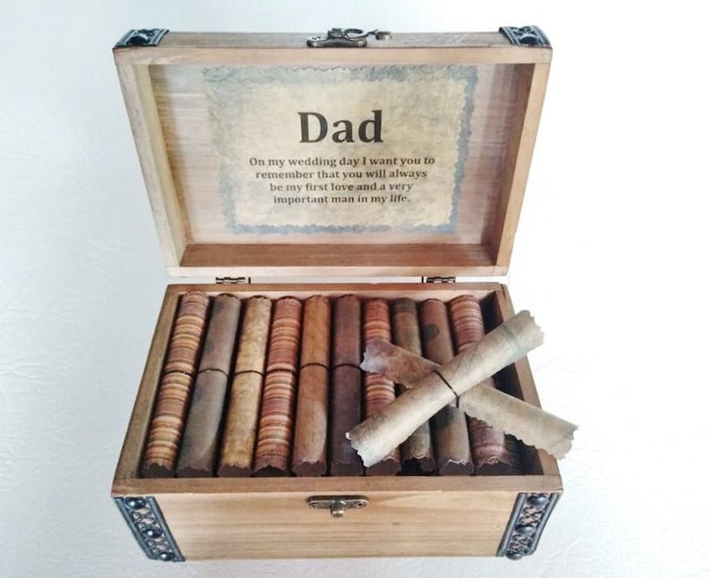 Dad Scroll Box: Personalized Wood Keepsake Box Filled With Father ...
