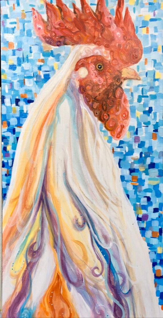 Mod Abstract Chicken Rooster Art Home Décor Wall Décor etna.com.pe