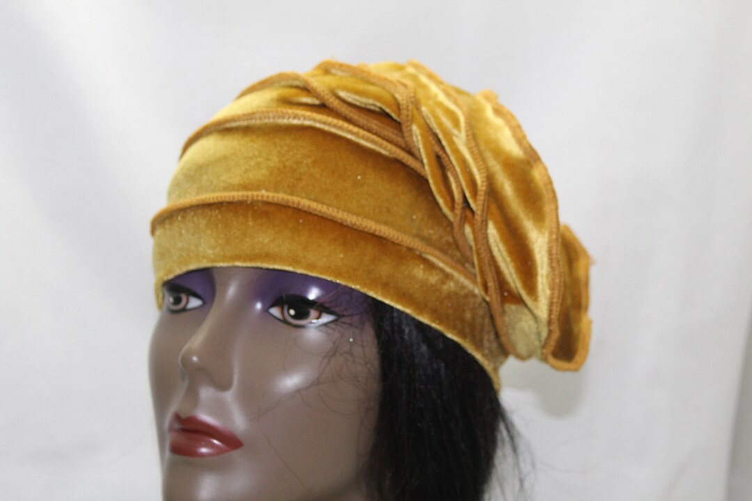 Dark Gold Stretch Velvet "slinky" (the Feel Good Hat ) the Original ...