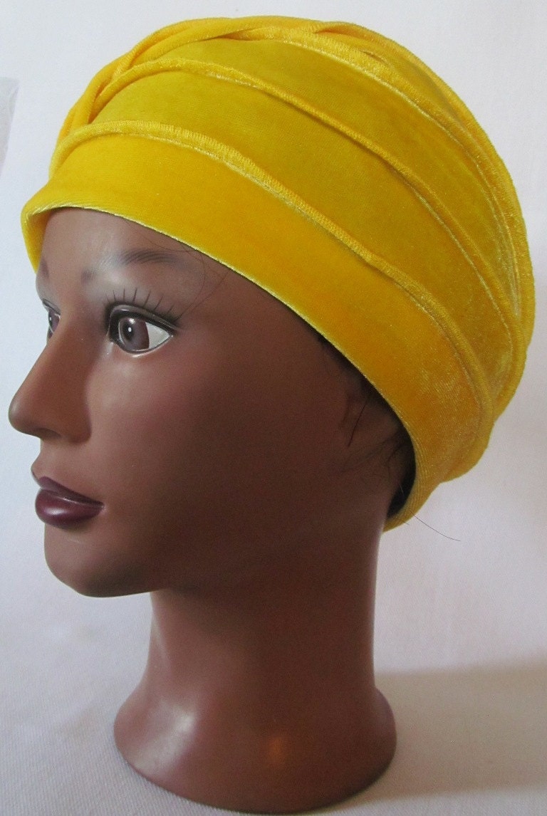 Yellow Stretch Velvet "slinky" ( the Feel Good Hat) the Original ...