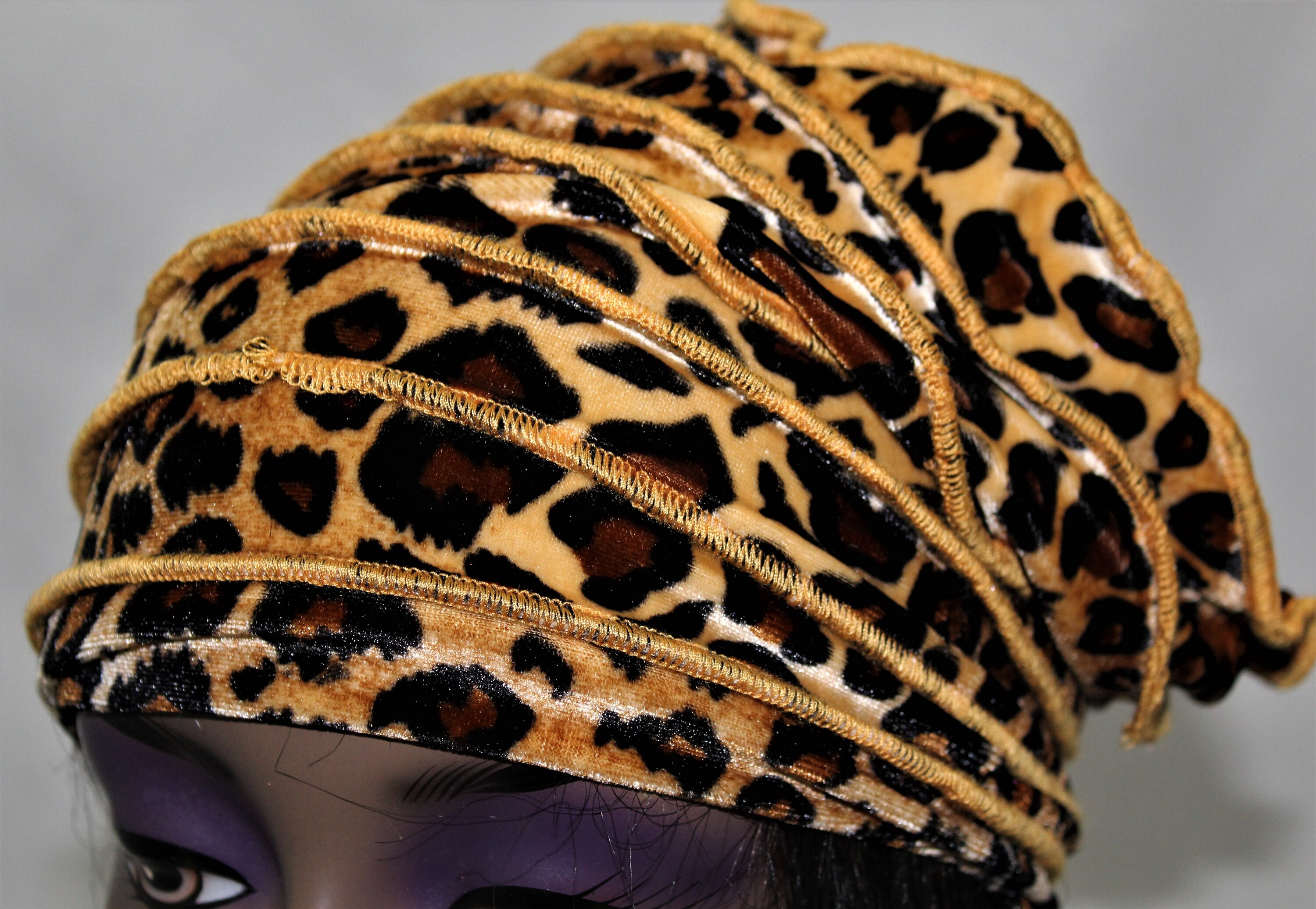 Stretch Velvet Leopard slinky the Feel Good Hat the Original slinky - Etsy
