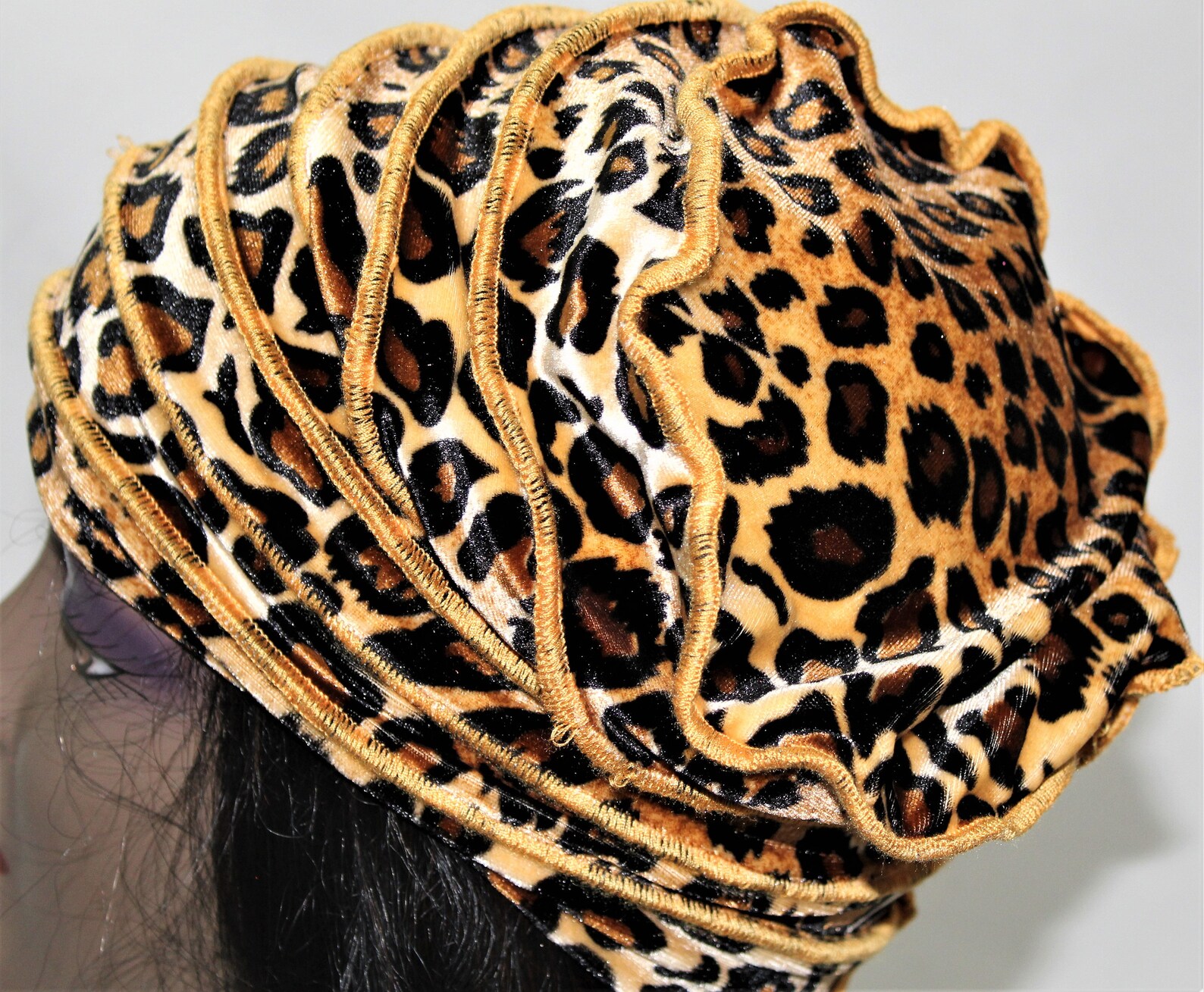 Stretch Velvet Leopard slinky the Feel Good Hat the Original slinky - Etsy
