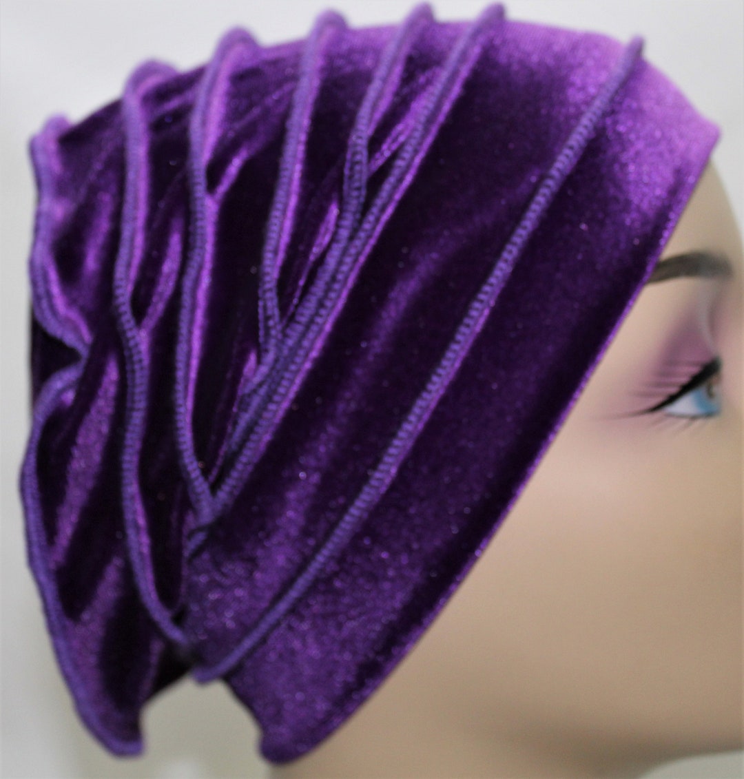 Violet Stretch Velvet slinky the Feel Good Hat - Etsy