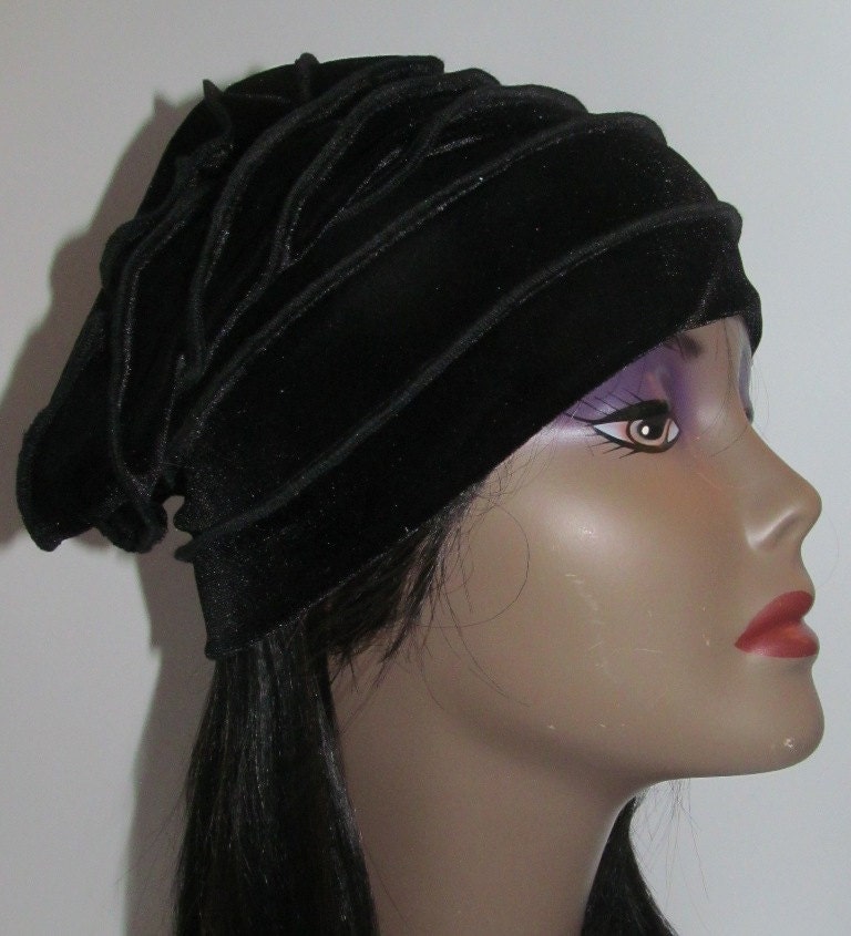 Black Stretch Velvet 'slinky" ( the Feel Good Hat )the Original "slinky ...