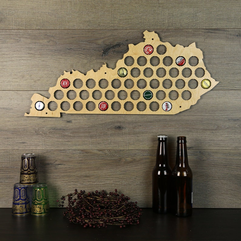 Kentucky Beer Cap Map Beer Cap Holder Beer Cap State Map | Etsy