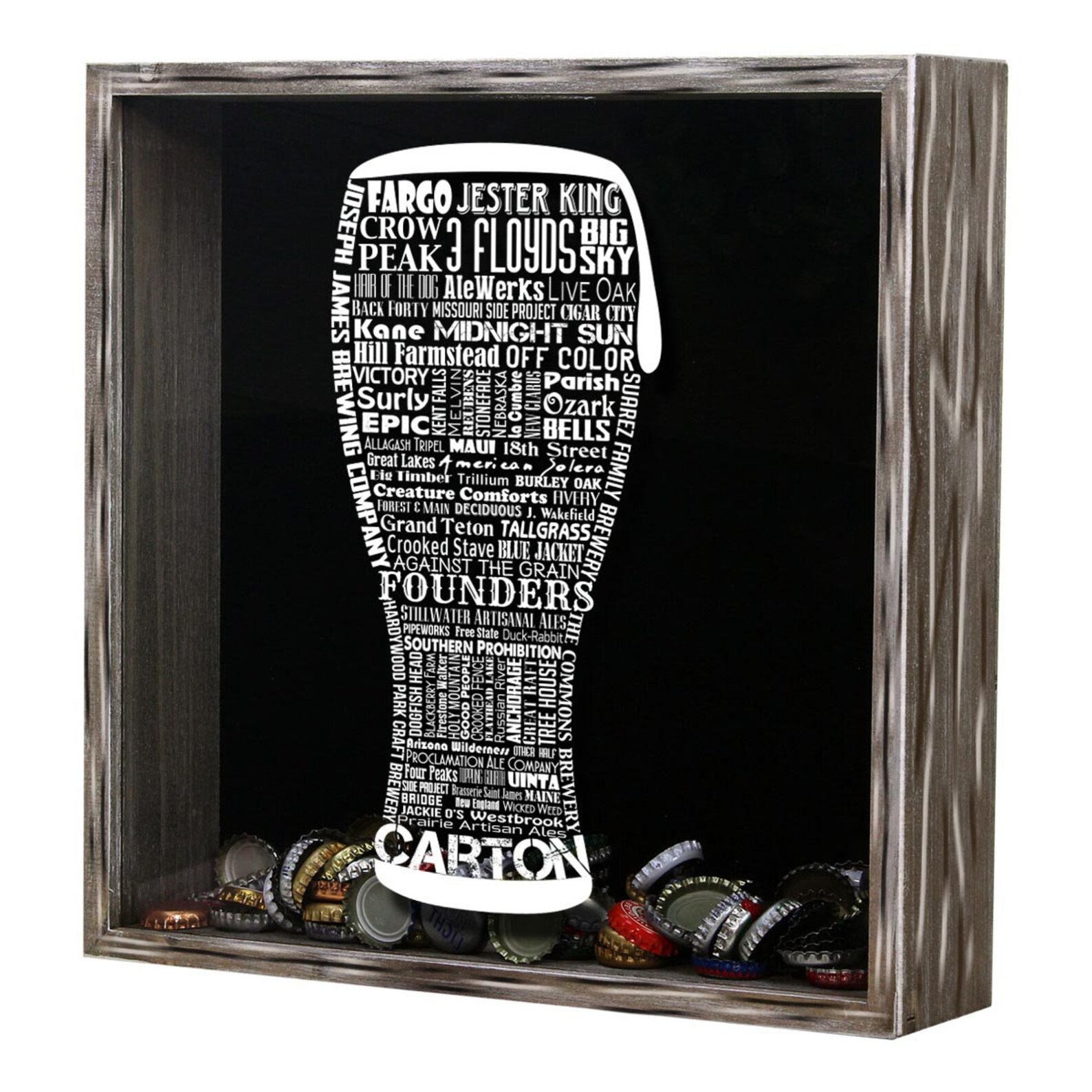 Beer Cap Shadow Box Craft Beer Typography Shadow Box - Beer Bottle Cap ...