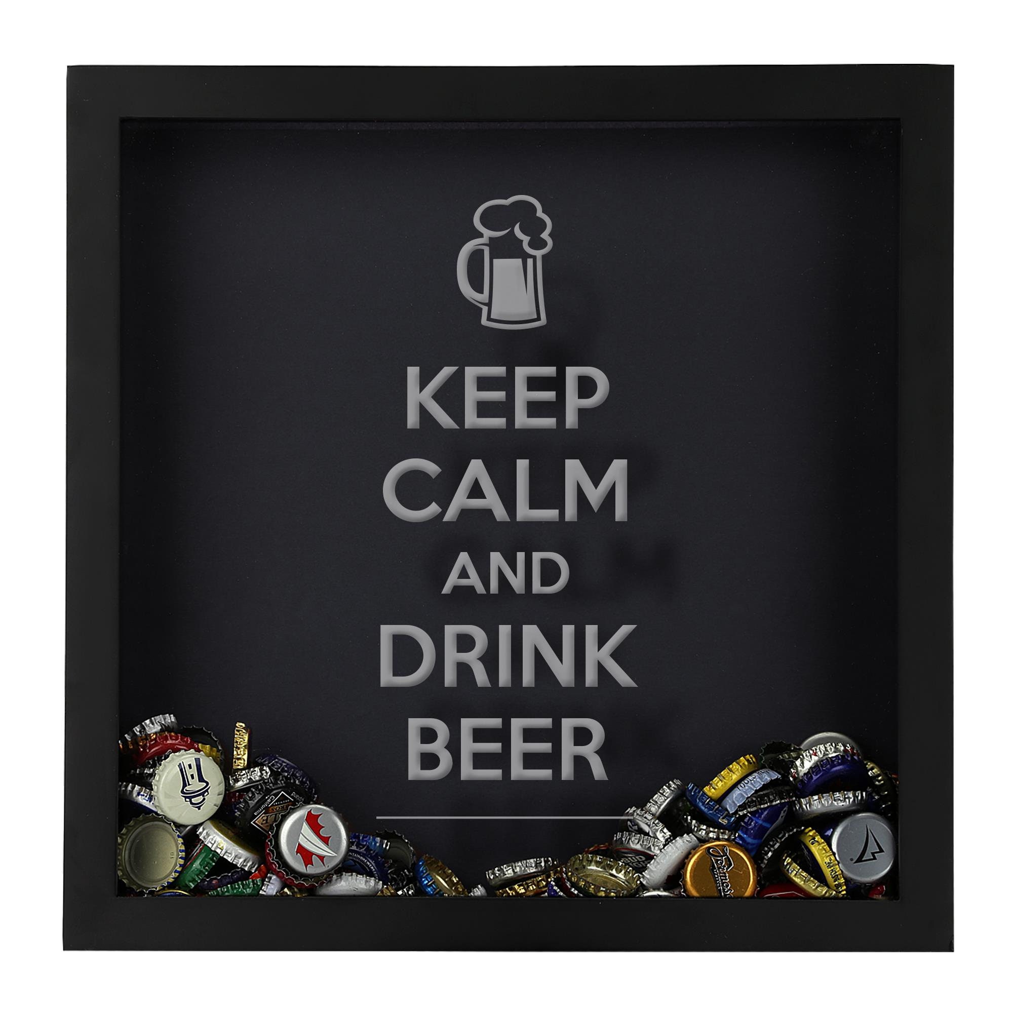 Personalized Beer Cap Shadow Box Keep Calm Drink Beer Beer | Etsy