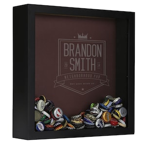 Personalized Beer Cap Shadow Box Neighborhood Pub Beer Cap | Etsy