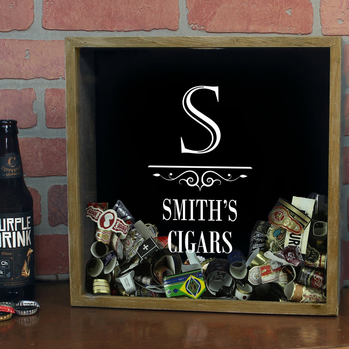 Cigar Band Custom Shadow Box, Personalized Cigar Bands, Woodrow - Etsy