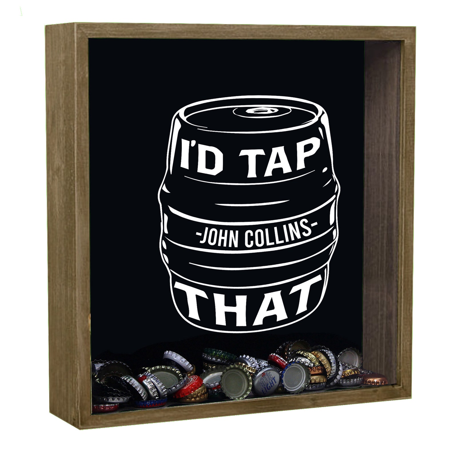 Personalized Beer Cap Shadow Box, Tap That Beer Cap Shadow Box - Beer ...