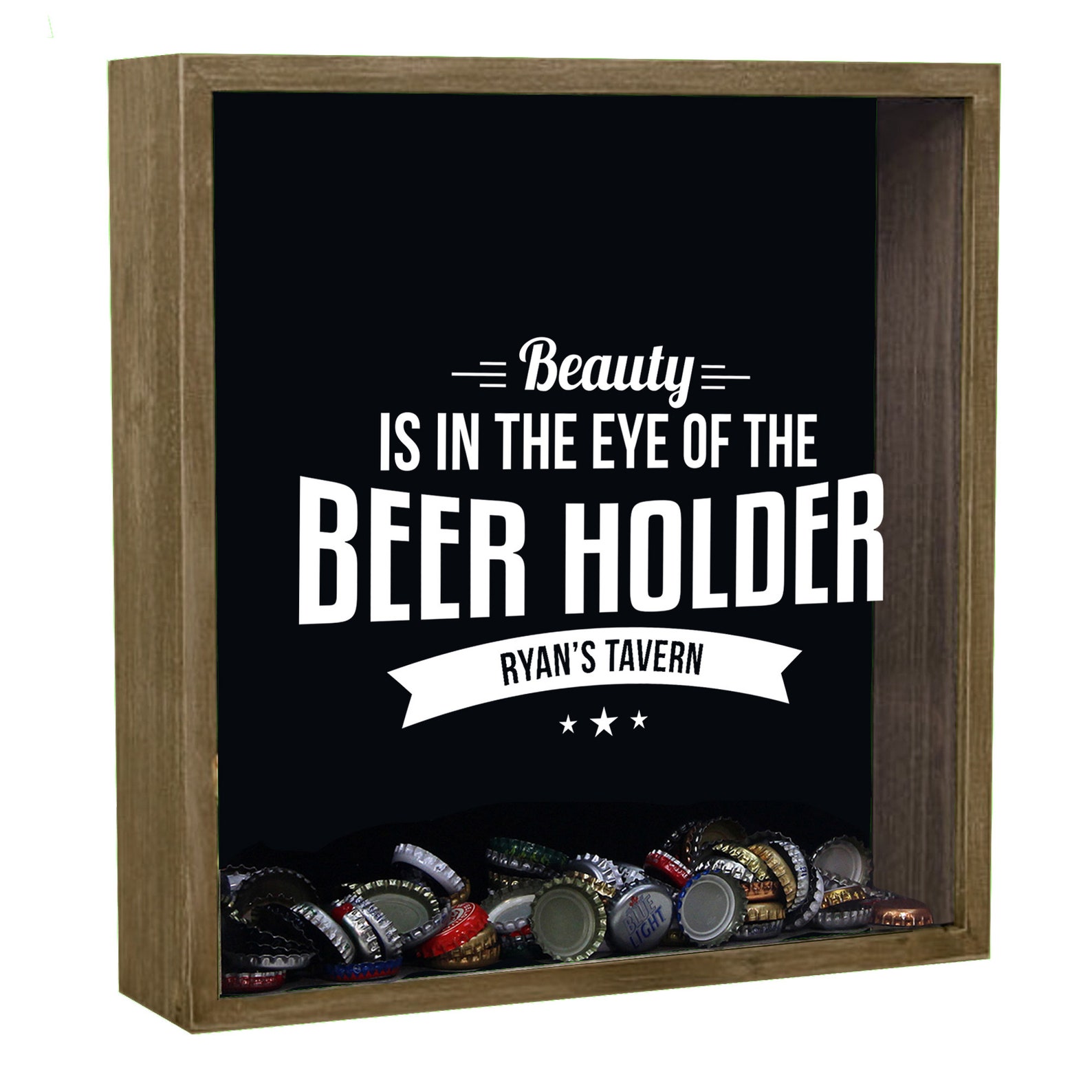 Personalized Beer Cap Shadow Box Eye of the Beerholder Beer - Etsy