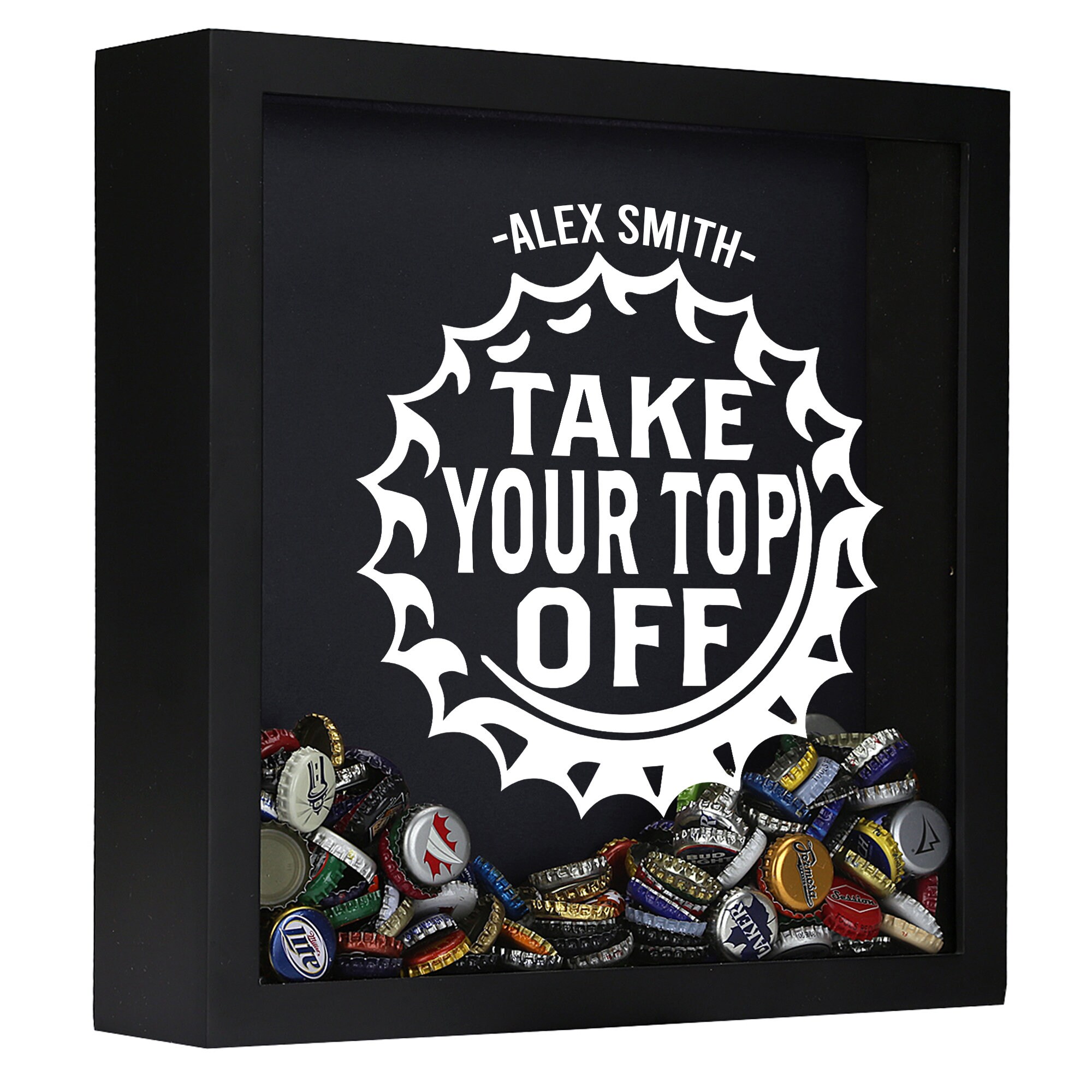 Personalized Beer Cap Shadow Box Tops Off Beer Cap Shadow Box | Etsy