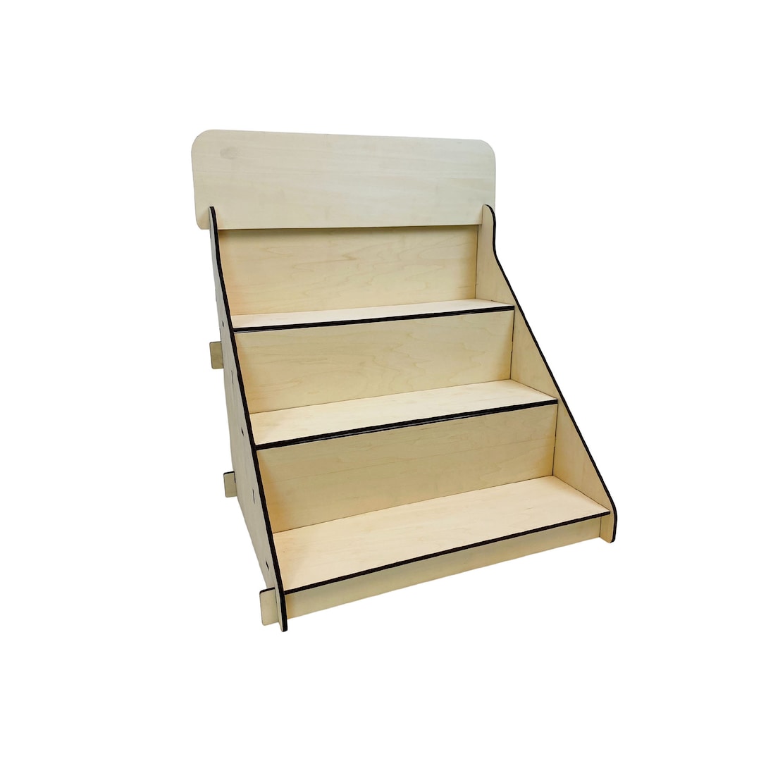 Wooden Portable Retail Table Display Stand Countertop 3 Step Riser ...
