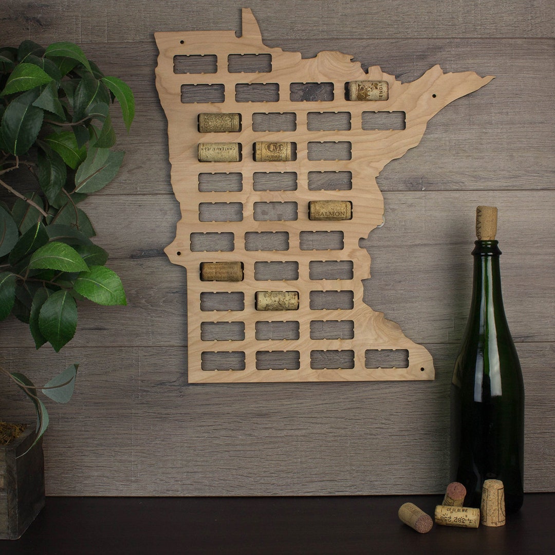 Minnesota Wine Cork Map, Wine Cork Display, Wine Cork Collector,wine ...