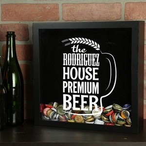 Personalized Beer Cap Shadow Box, Premium Beer Shadow Box - Beer Bottle ...