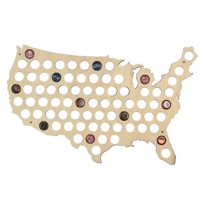 The Original Beer Cap Map of USA Display Beer Caps Craft Beer Cap ...