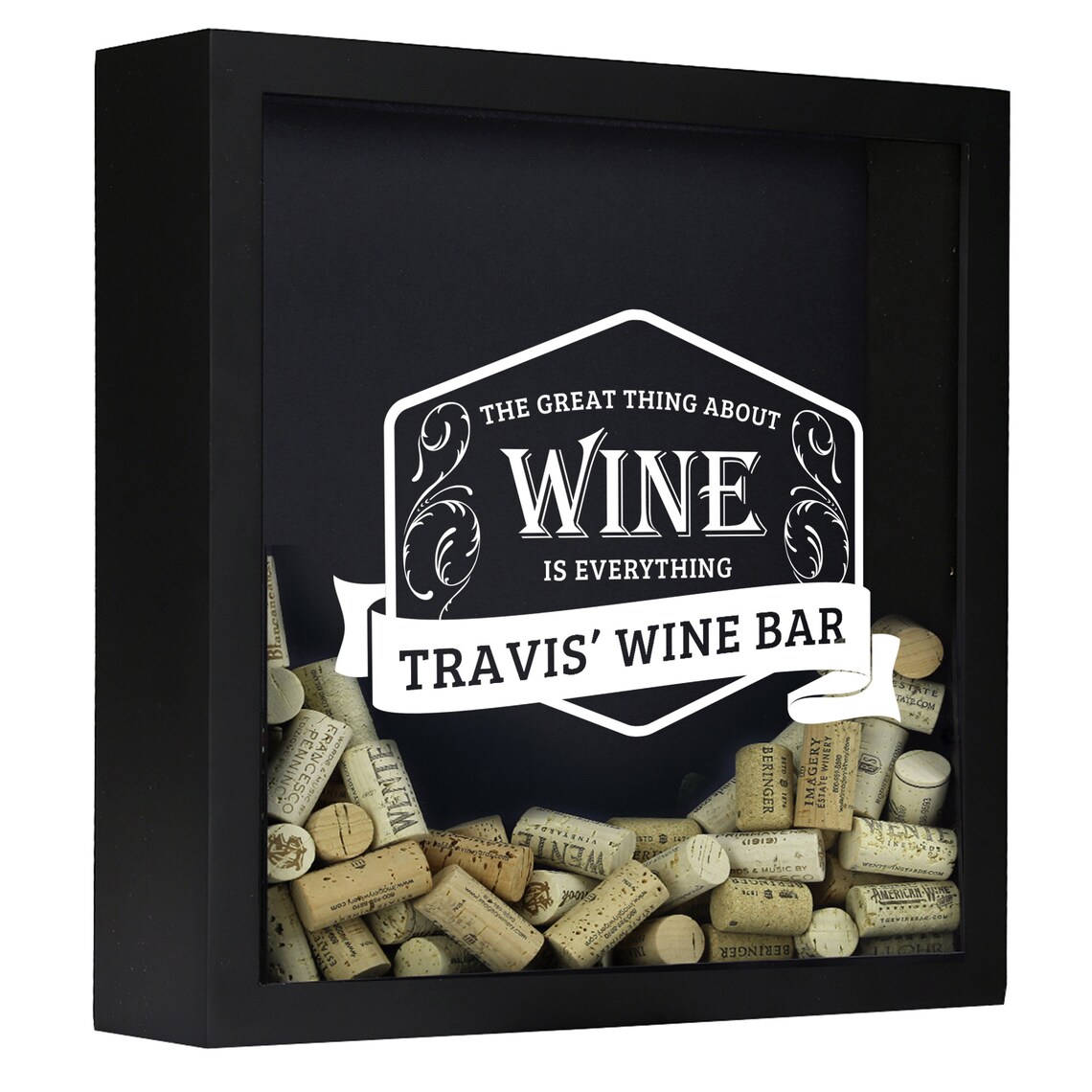 Personalized Wine Cork Shadow Box Wine Cork Box Wine Cork | Etsy