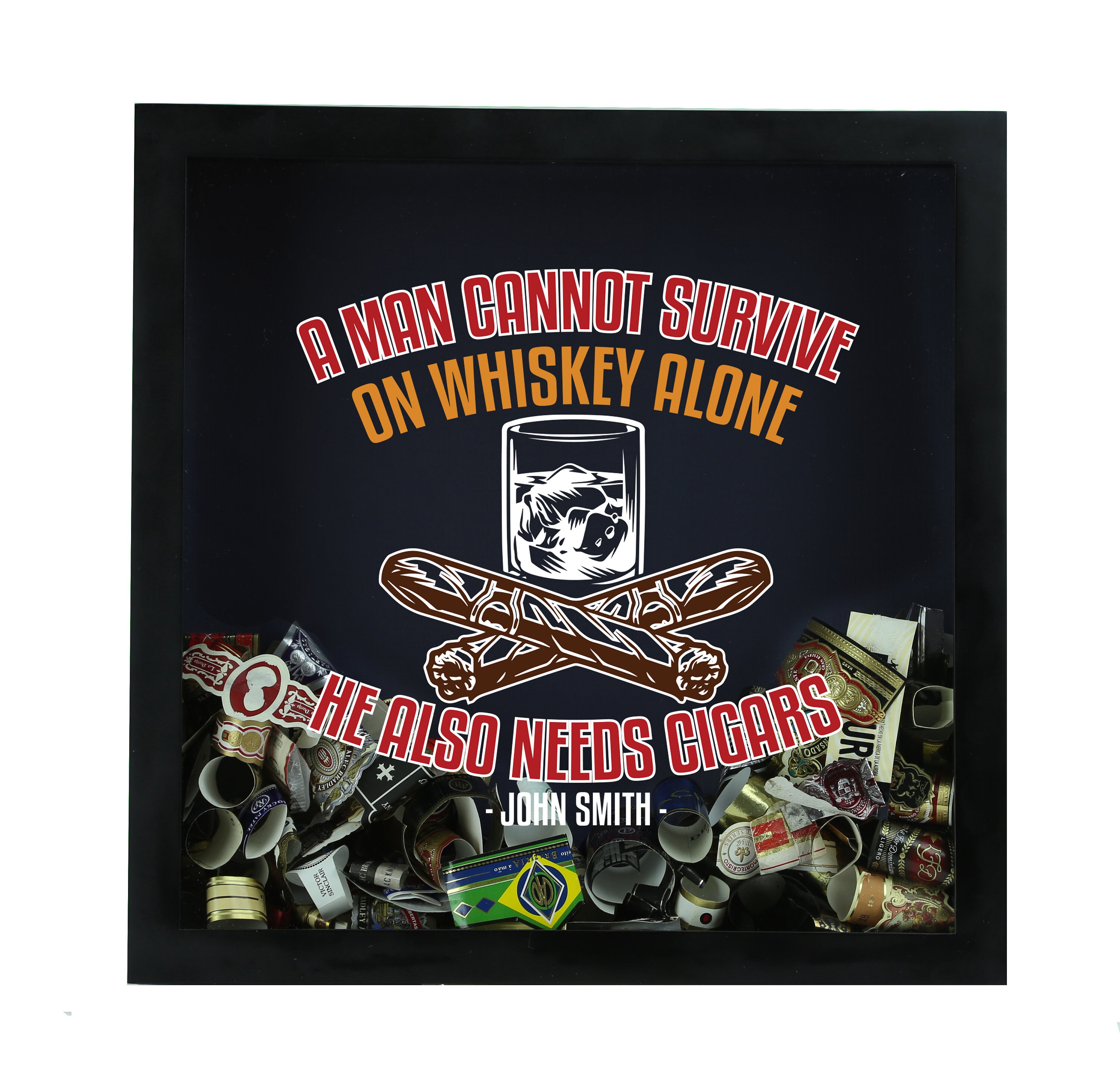 Cigar Band Custom Shadow Box Personalized Cigar Bands A Man | Etsy