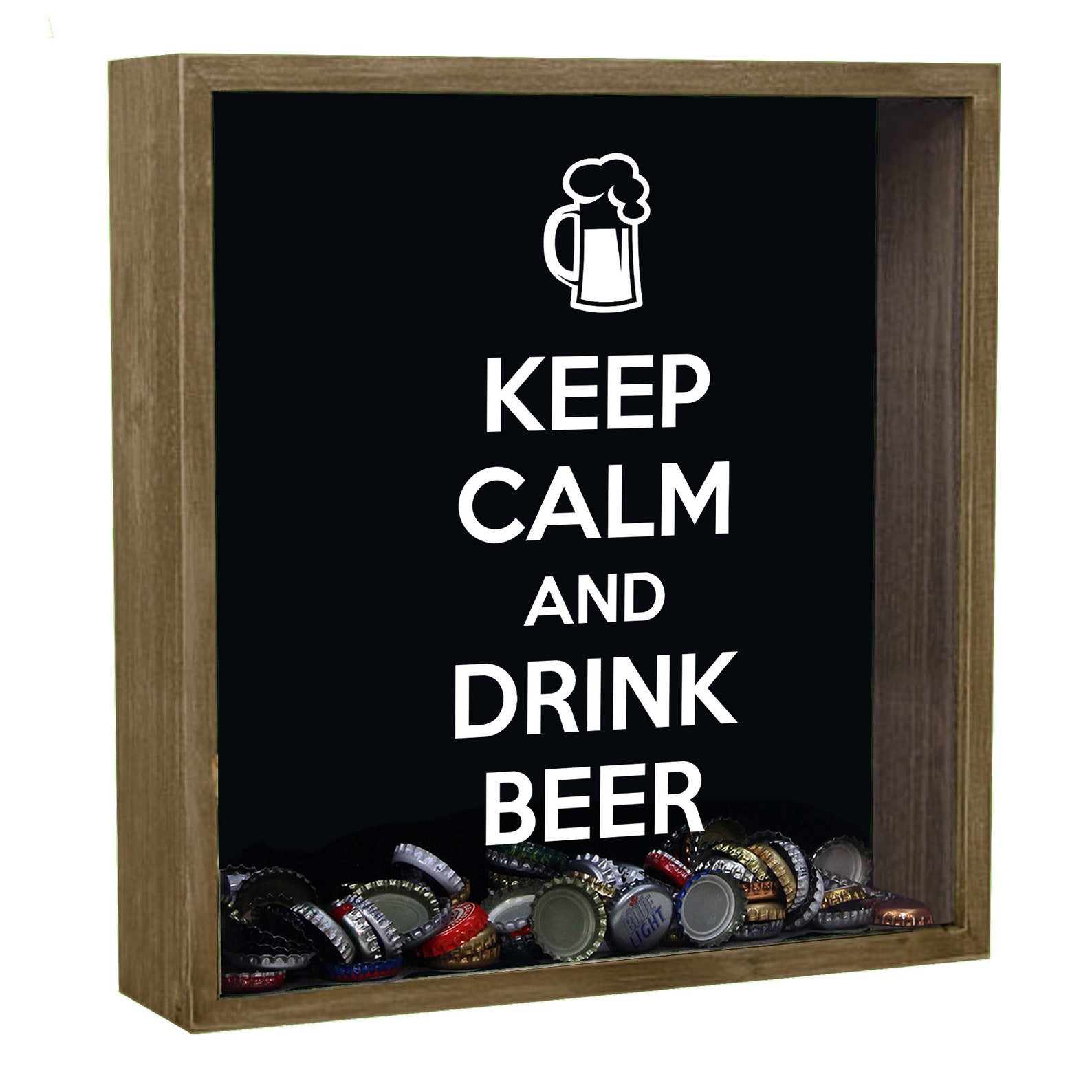 Personalized Beer Cap Shadow Box Keep Calm Drink Beer Beer - Etsy