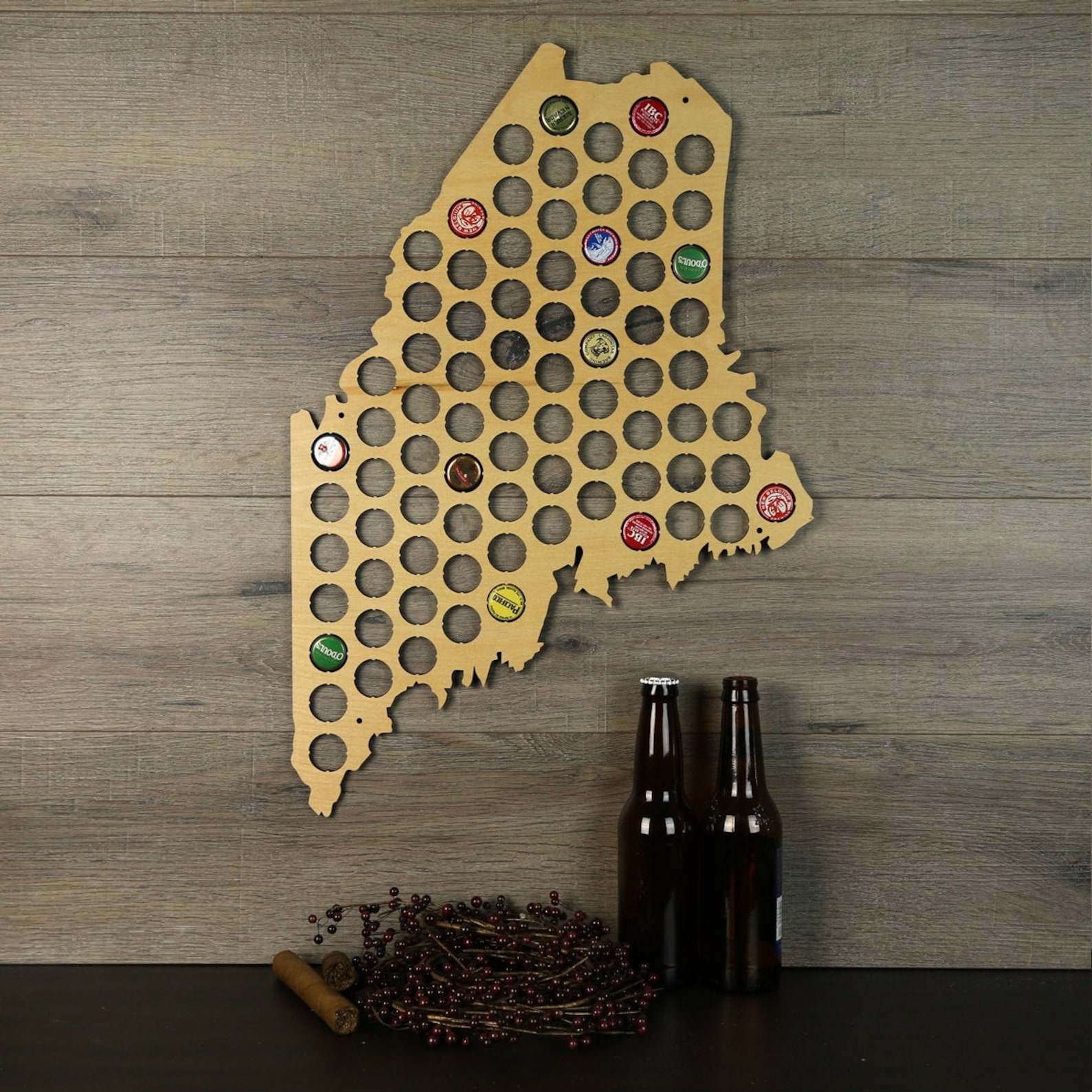 Maine Beer Cap Map Beer Cap Holder Cap Map Cap Maps Beer | Etsy