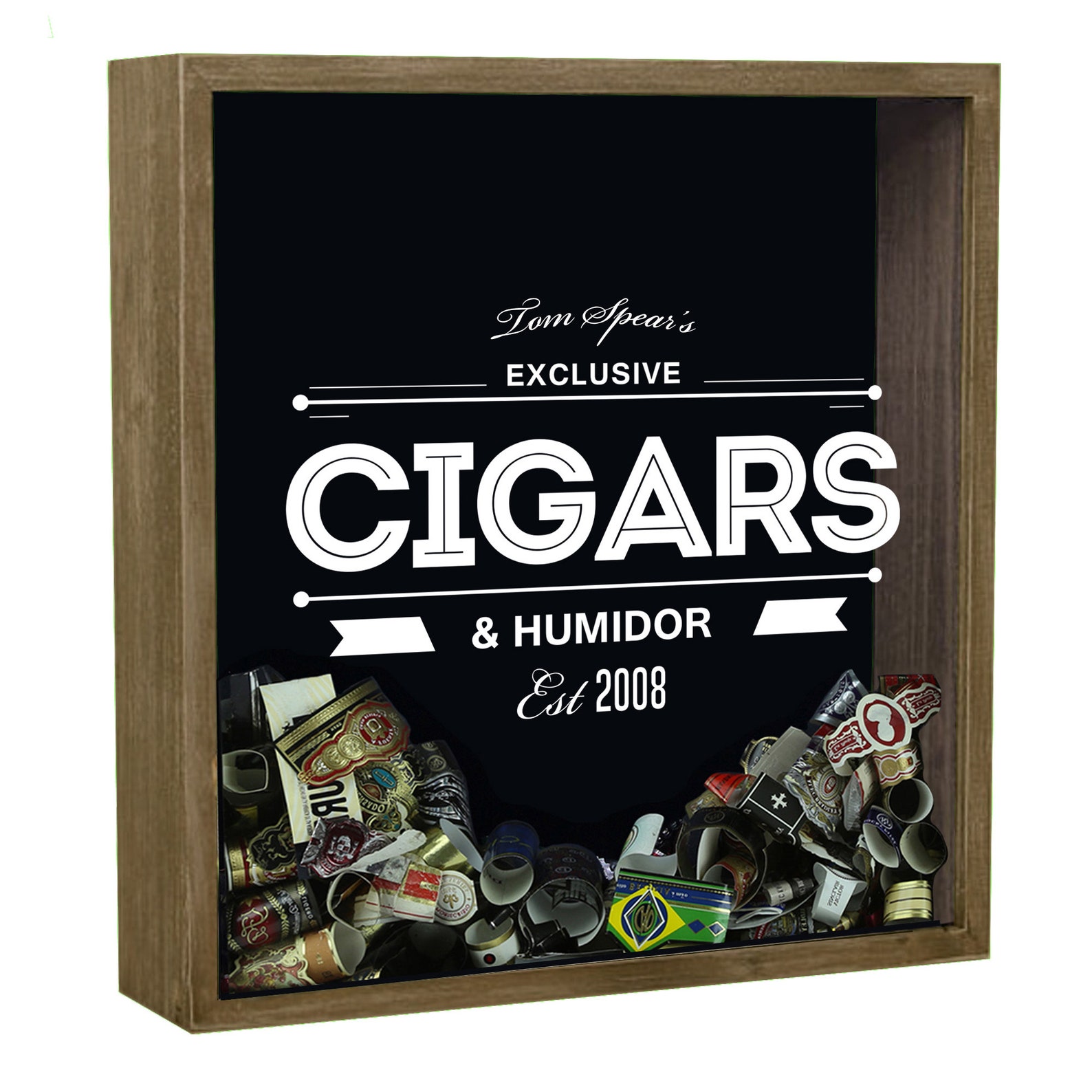 Cigar Band Custom Shadow Box, Personalized Cigar Bands, Exclusive ...