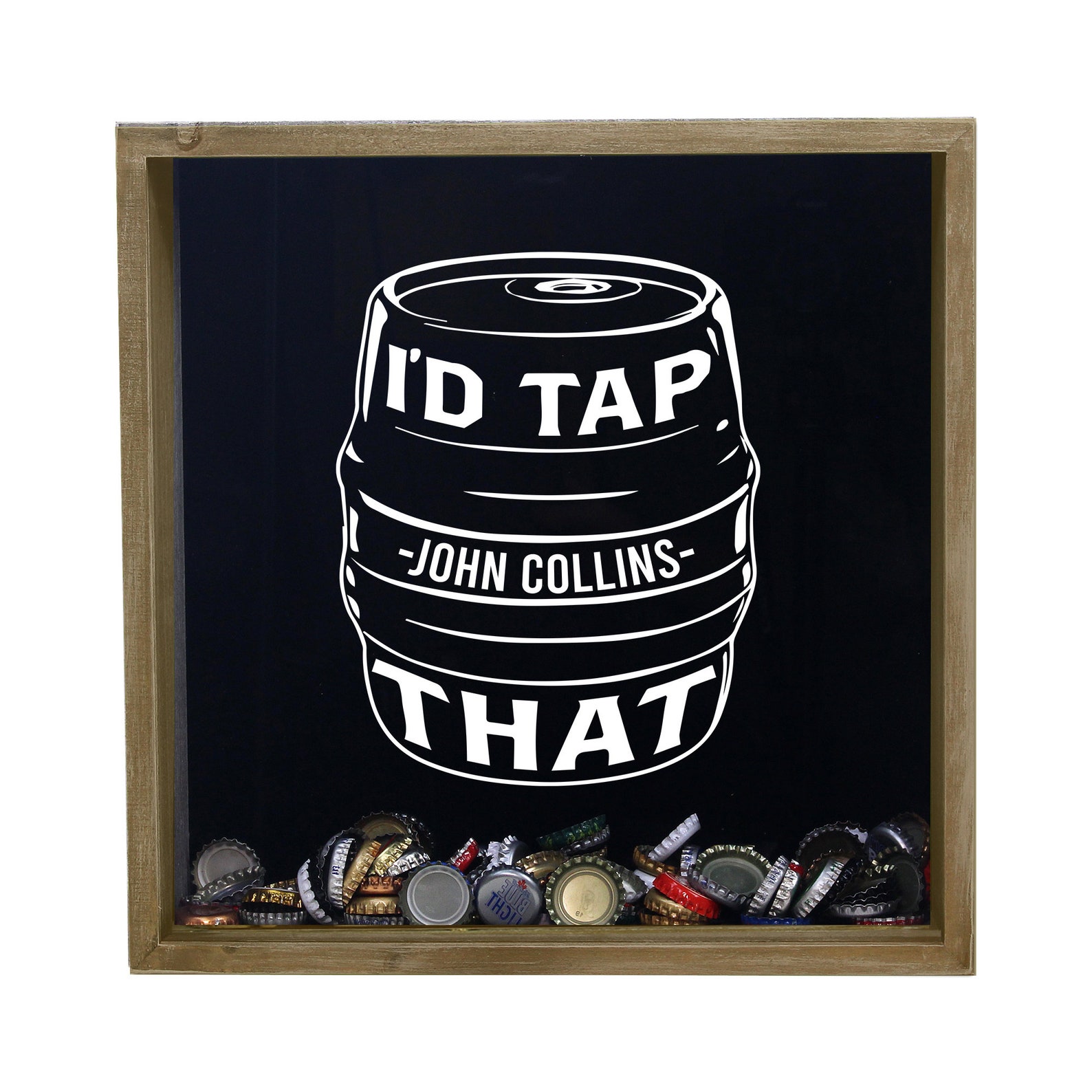 Personalized Beer Cap Shadow Box, Tap That Beer Cap Shadow Box - Beer ...