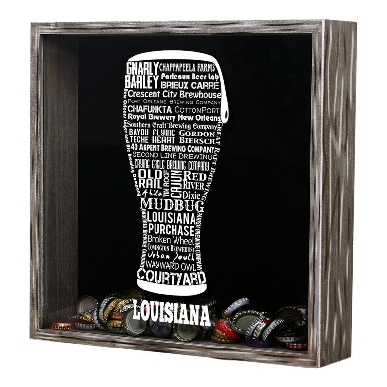 Louisiana Craft Beer Typography Beer Cap Shadow Box Beer - Etsy