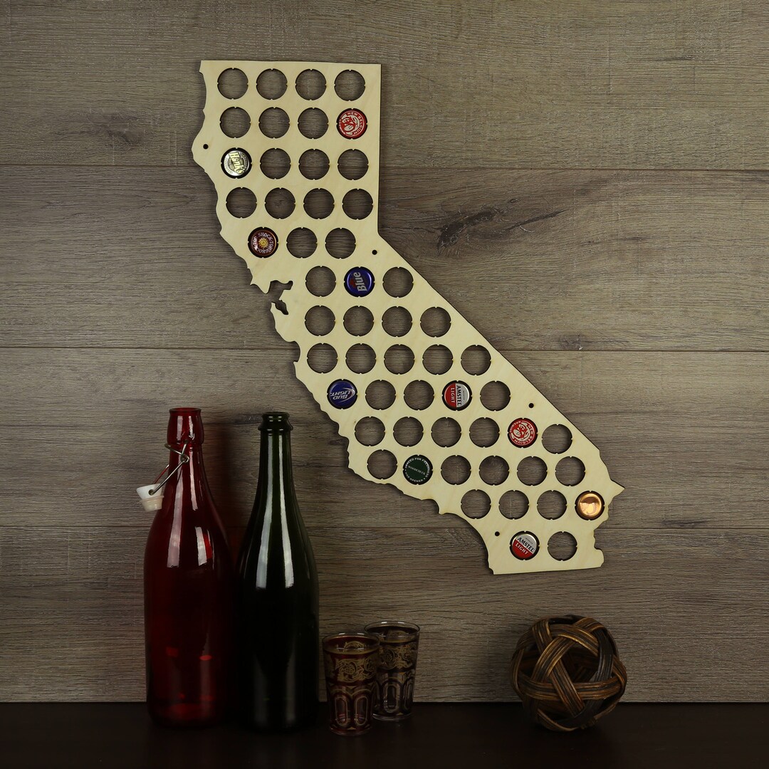 California Beer Cap Map, Beer Cap Holder, Cap Map, Cap Maps, Beer Cap ...