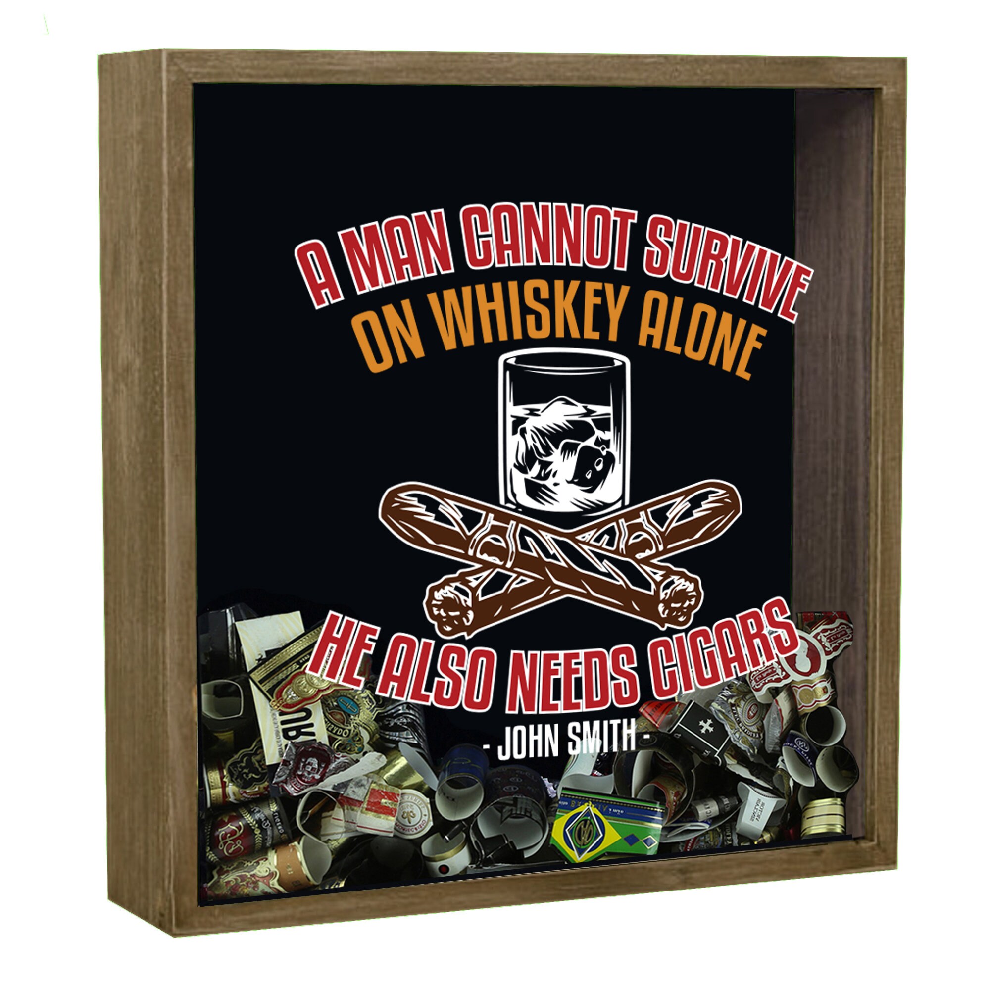 Cigar Band Custom Shadow Box Personalized Cigar Bands A Man | Etsy