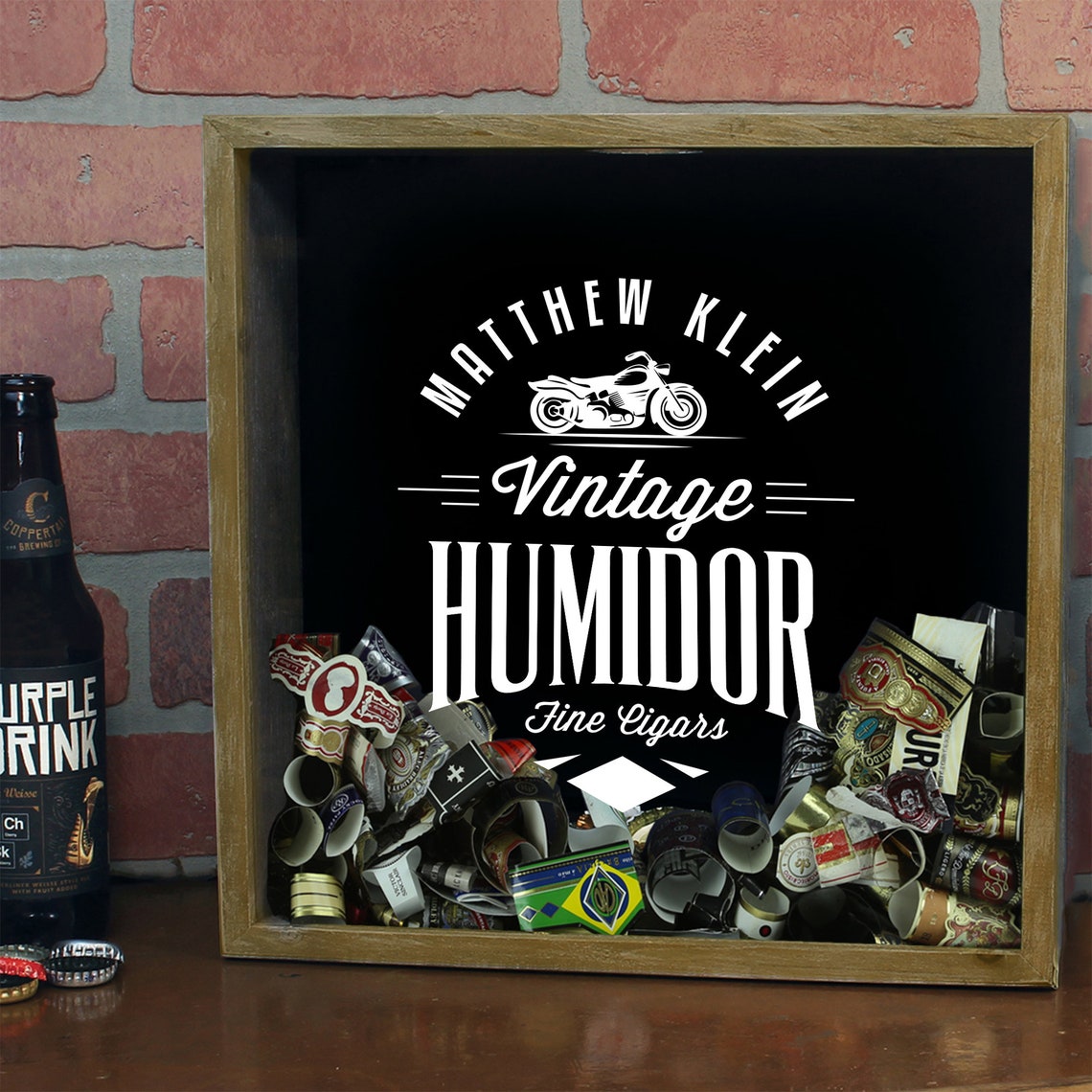 Cigar Band Custom Shadow Box, Personalized Cigar Bands, Motorcycle ...