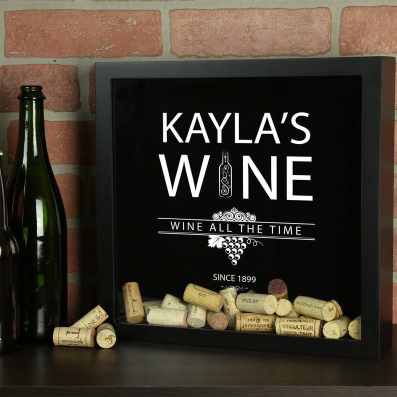 Personalized Wine Cork Shadow Box Wine Cork Box Wine Cork - Etsy