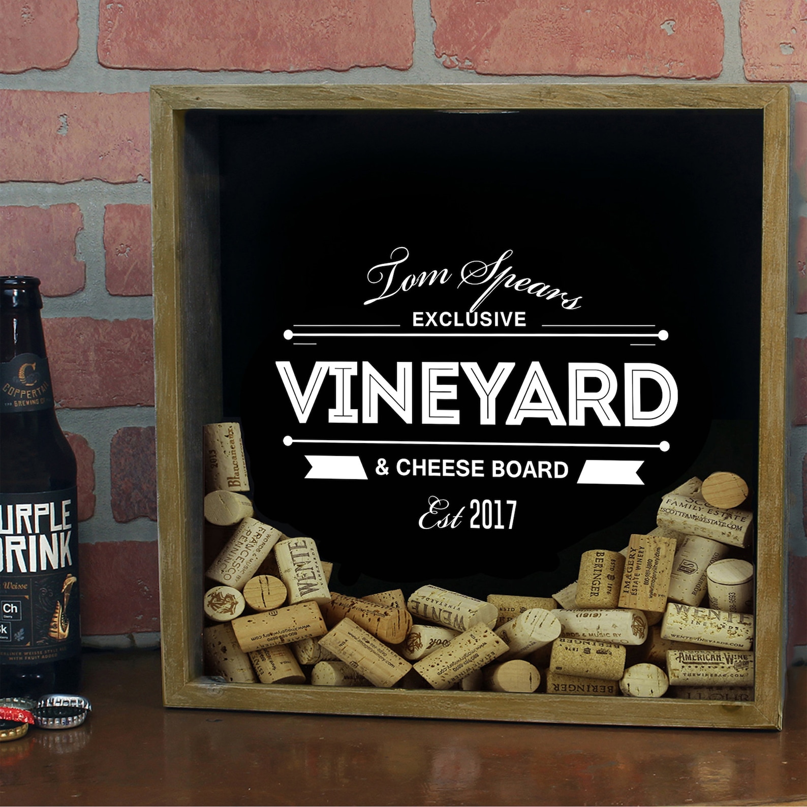 Personalized Wine Cork Shadow Box Wine Cork Box Wine Cork - Etsy