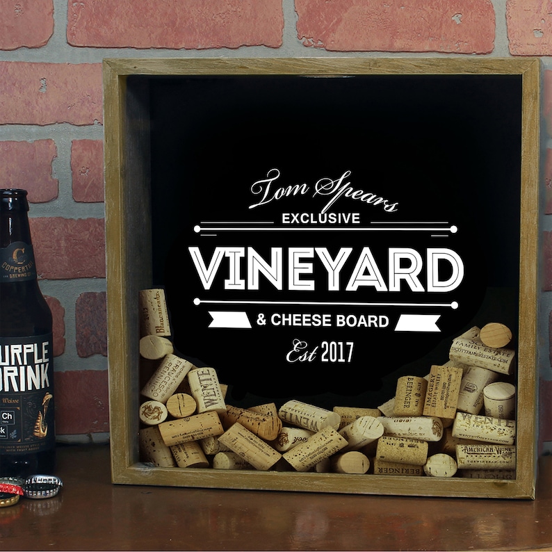 Personalized Wine Cork Shadow Box Wine Cork Box Wine Cork - Etsy
